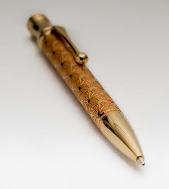 Ballpoint pen : Stars motives , golden metal