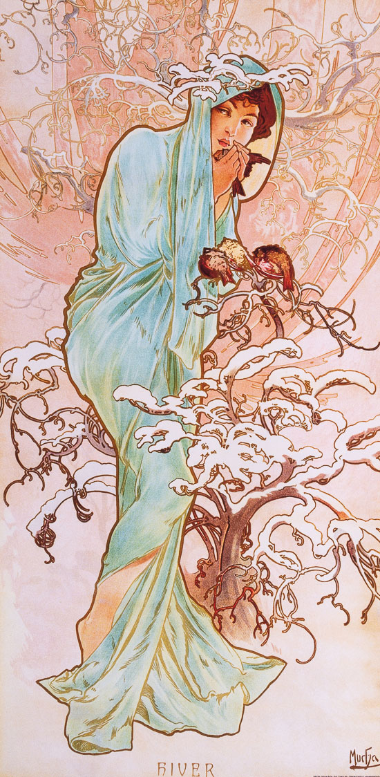 Lámina Alfons Mucha - Las cuatro estaciones : Invierno